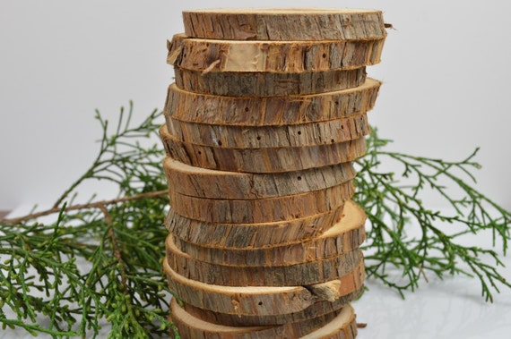 15 Rustic Cedar Craft Rounds Tree Slices by TimberLeafStudio