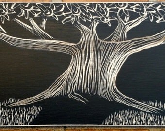 Tree etching | Etsy