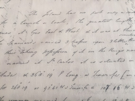 Modern background paper cotton script fabric by Zen Chic for