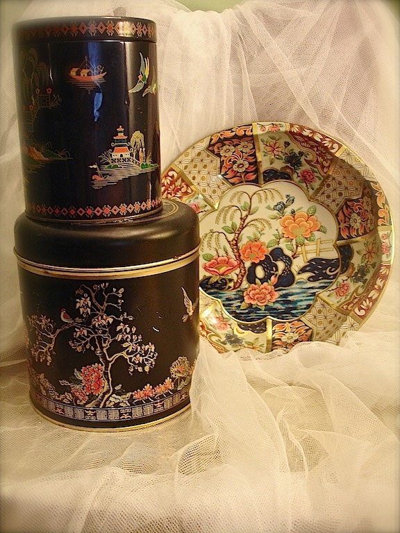vintage Daher tins, Daher tin Cans, Daher Decorated Ware, Asian Motif ...