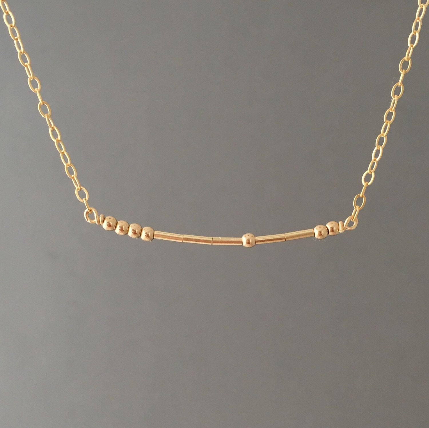 CUSTOM Gold Fill Morse Code Necklace also in Sterling Silver