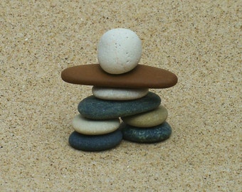 Original cairn rock art and jewelry from beach by StoneCairns