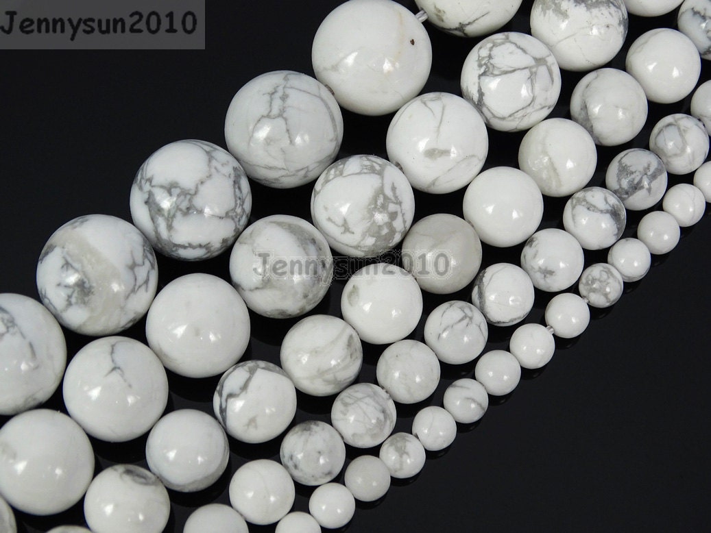Natural White Howlite Turquoise Gemstone Round Beads