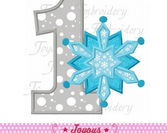 Princess birthday number 1 applique machine embroidery design