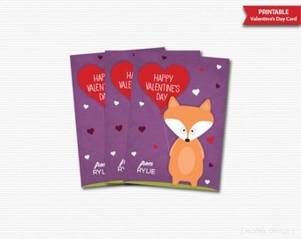 Fox valentine card | Etsy