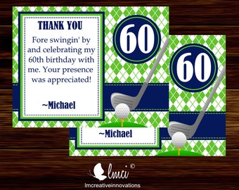 Golf thank you card | Etsy