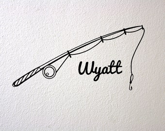 Unique fishing wall decal related items | Etsy