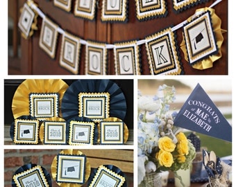 Blue gold graduation | Etsy