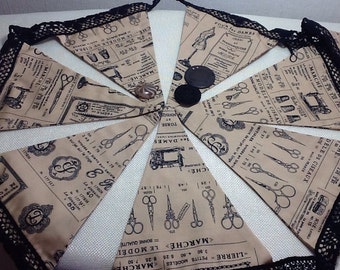 Sewing theme fabric | Etsy