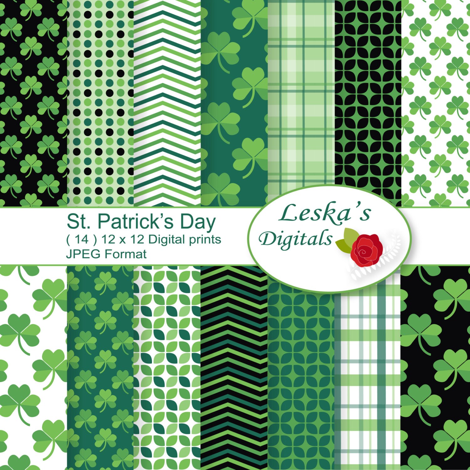 St Patricks day digital paper: Irish digital paper by DigitalWork