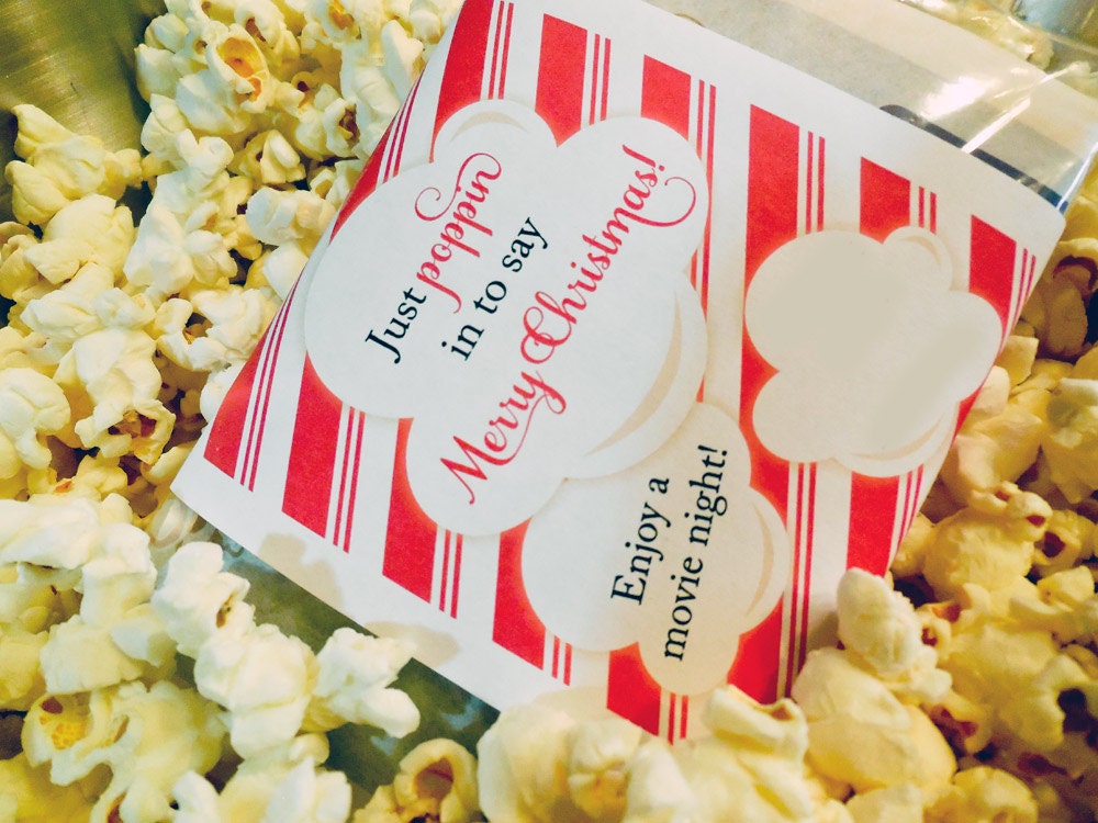 Holiday Neighbor Gift 2 Microwave Popcorn Wrappers NO redbox