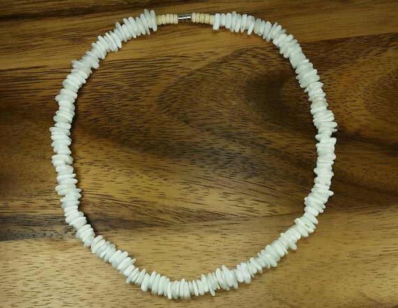 White Puka Shell Necklace Handmade White Necklace Puka