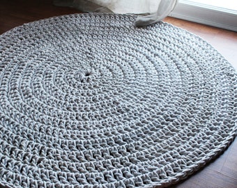 Round Handmade Crochet Rope Rug 3 Foot by BlackbirdFlyCompany