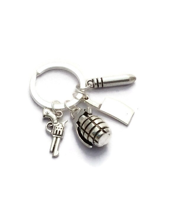Weapons Keyring Survival Tools Grenade Keychain Gun and