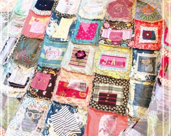 Rag quilt throw | Etsy