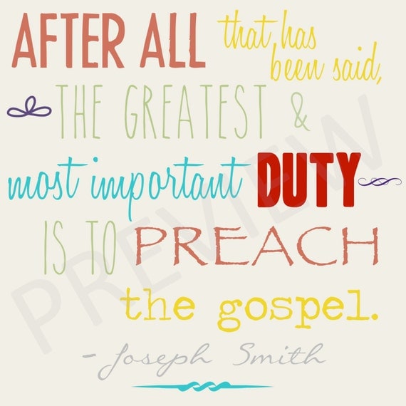 Items similar to Downloadable Missionary Work Quote LDS Joseph Smith ...
