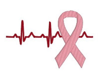 Heartbeat EKG with Heart Machine Embroidery Design