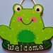 FROG WELCOME Shaped SIGN Wall Plaque Home Family Deck Patio