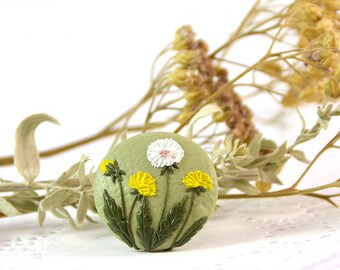 Dandelion brooch | Etsy