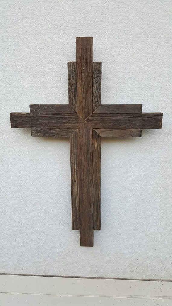 Unique Old School Rustic Cedar Wood Cross Wall Hanging Cross