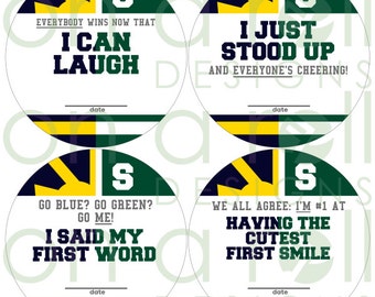 Go Blue Baby Accomplishment Stickers 12 different