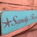 Sandy toes and salty kisses sign. Beach signs. Nautical signs.