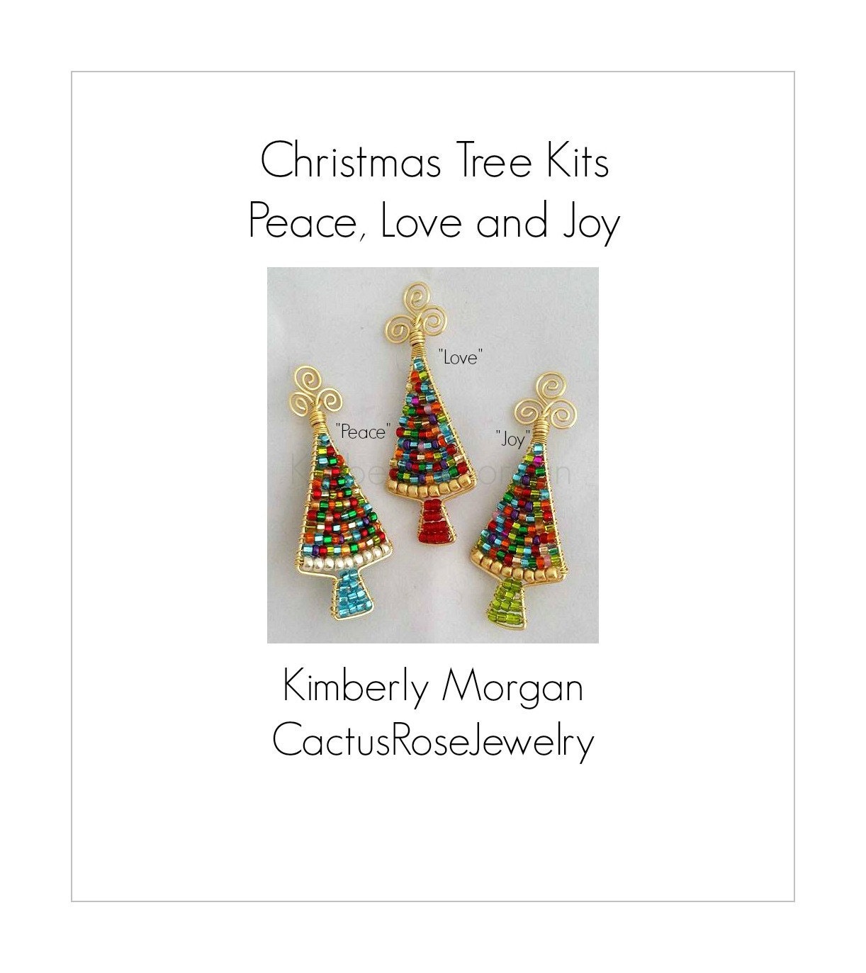 Christmas Tree Kits Peace Love and Joy Wire Wrapping Pins