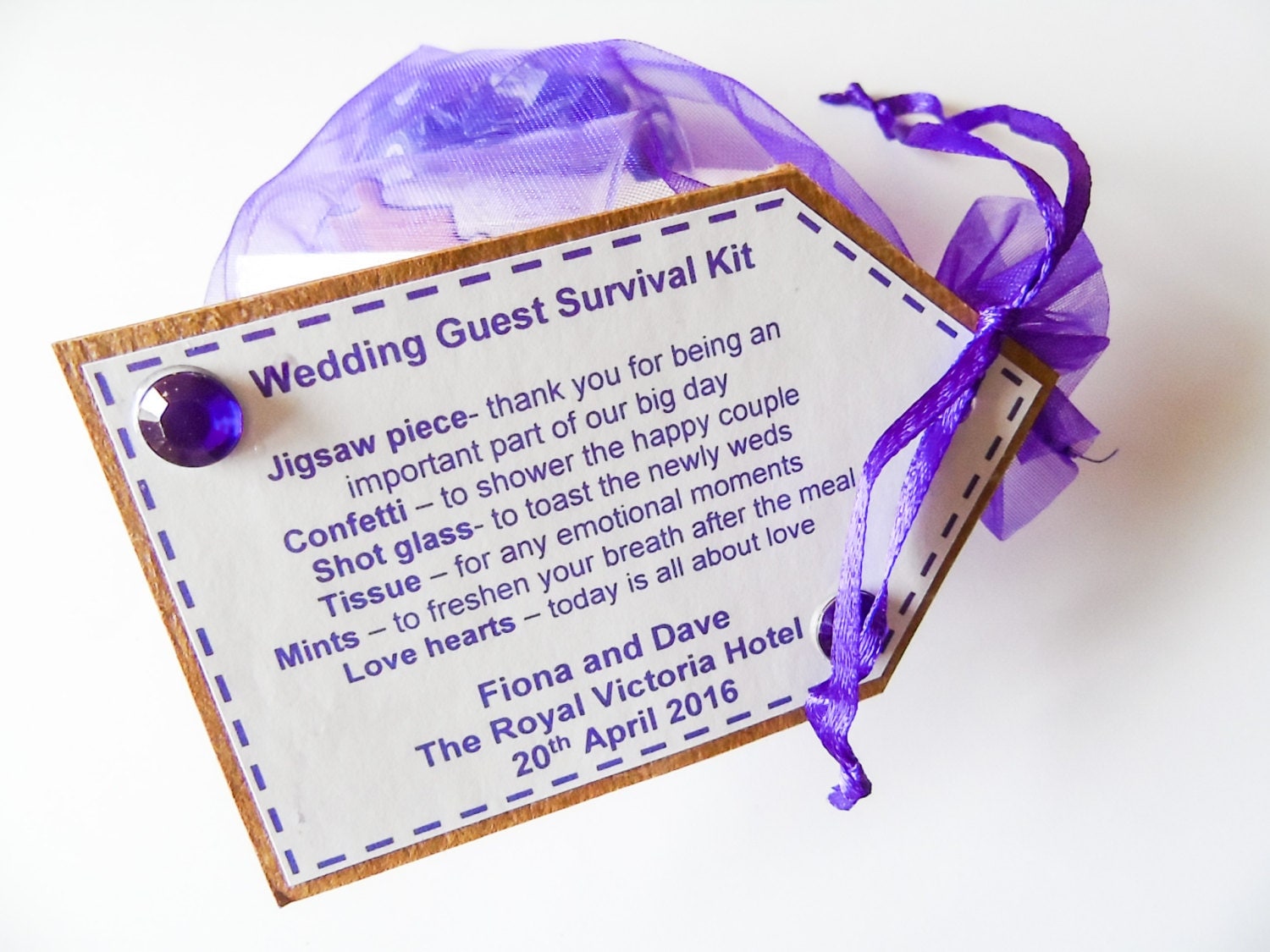 Wedding Guest Survival Kit personalised by KeepsakesandgiftsbyR