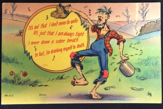Items similar to Vintage Humorous Postcard 1940s, Funny Vintage ...