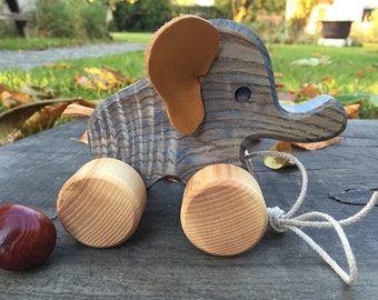 Wooden Toy Cat Pull Along Toy Christmas gift Birthday gift