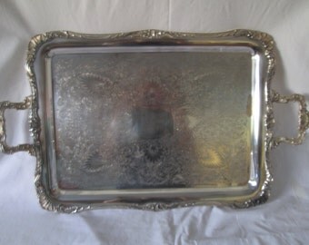 Large silver tray | Etsy