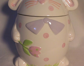 Rabbit cookie jar | Etsy