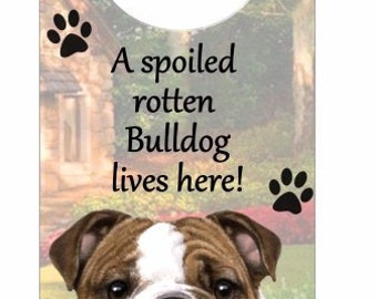 Bulldog door hanger | Etsy