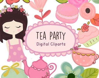 Tea party clipart | Etsy