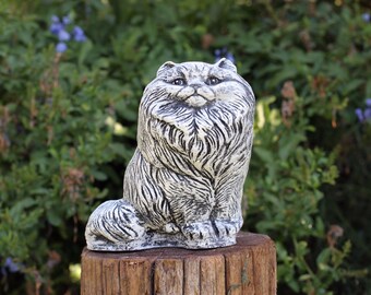 Cat Statue Concrete Cat Statues Long Haired Cat Figure