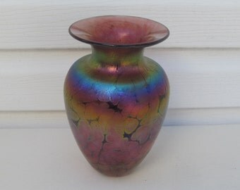 Rainbow glass vase | Etsy