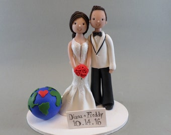 Globe cake topper | Etsy