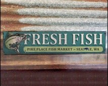 Popular items for fresh fish sign on Etsy