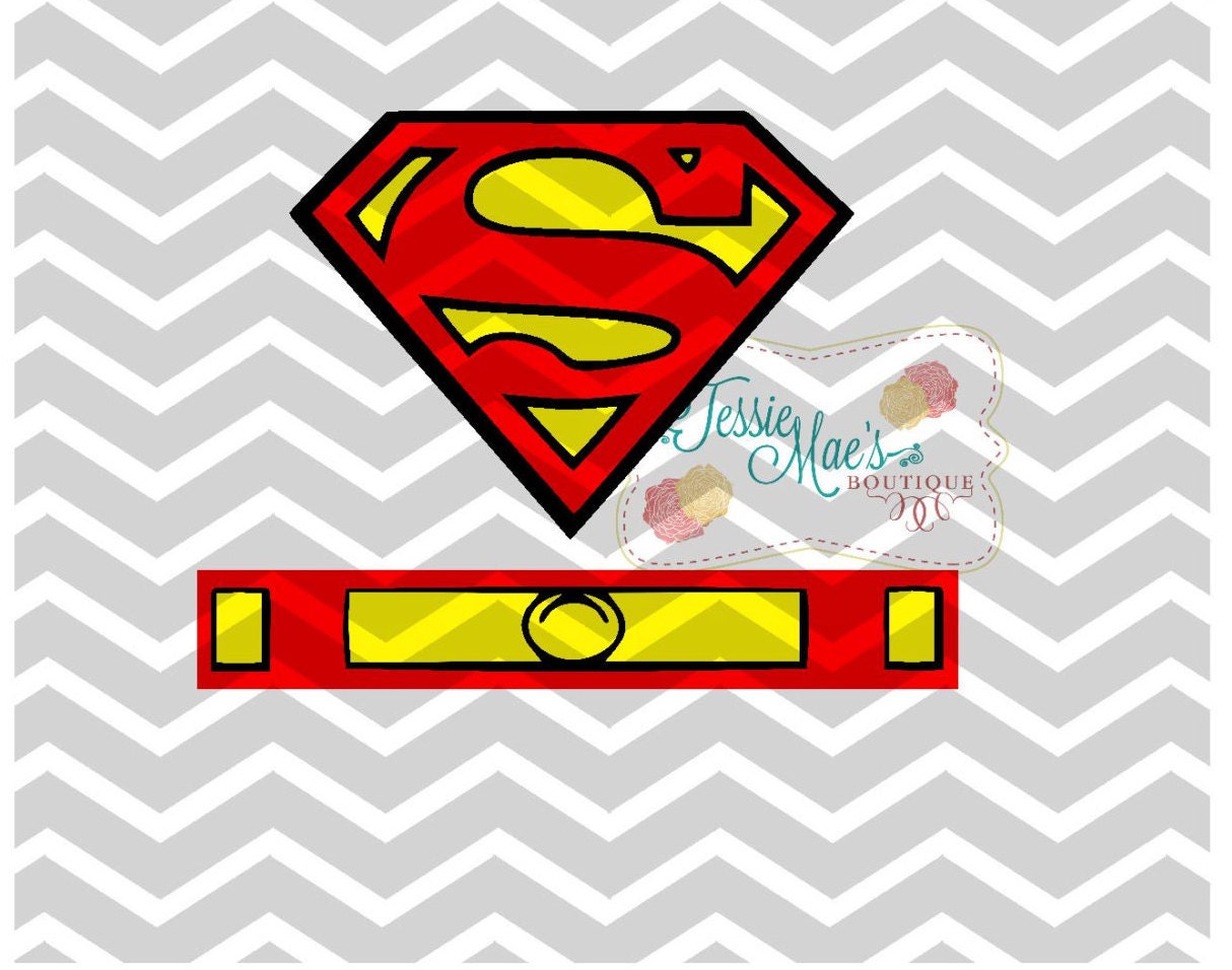 Superman Logo and Belt SVG DXF EPS Printable Image Instant