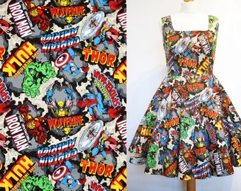 Items similar to Plus Size Comic Book Marvel Dress- Adult Halloween ...