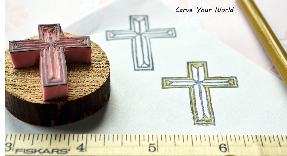 Cross Stamp Cross Rubber Stamp Religious Stamp Easter