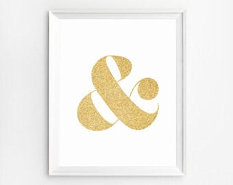 Gold foil ampersand | Etsy