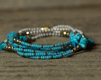 Turquoise bracelet seed bead | Etsy