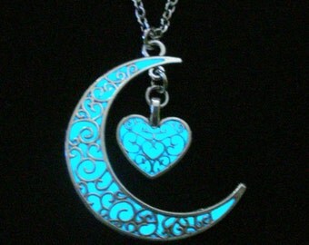 Blue moon necklace | Etsy