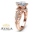 Ayala Jewelry Unique Engagement Ring Rose Gold by AyalaDiamonds