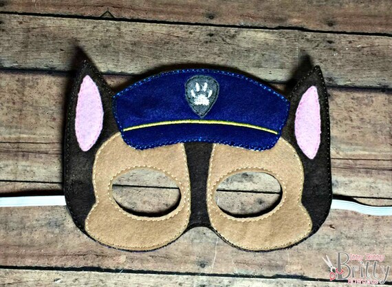 Paw Patrol / Chase inspired mask by IBBBowtique on Etsy