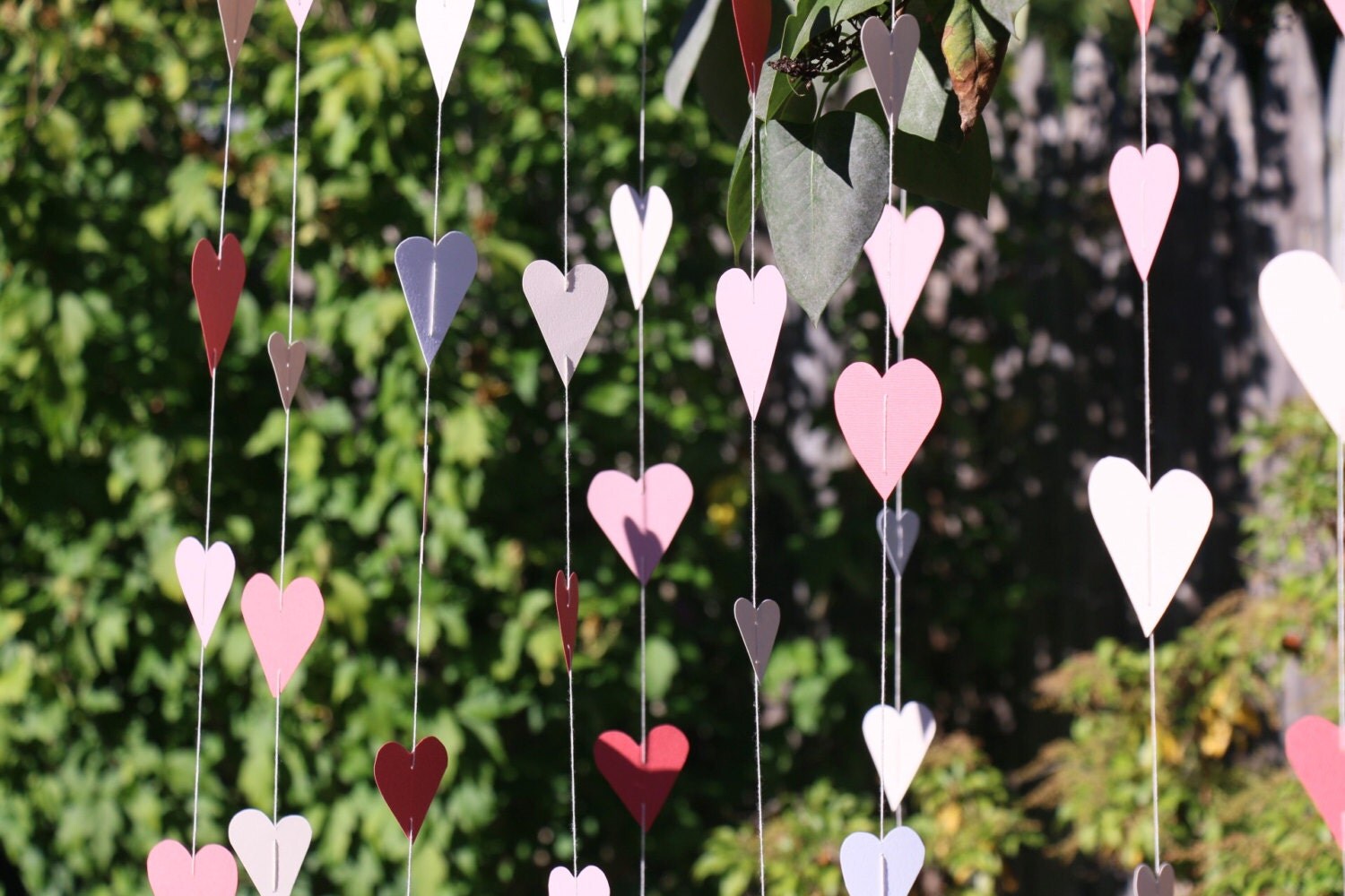 Paper Heart Garland on a string for decoration or back drops