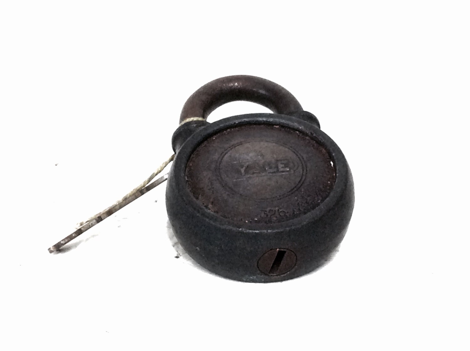 Rare Round Antique Yale Lock and Key, The Yale & Towne MFG Co. lock ...