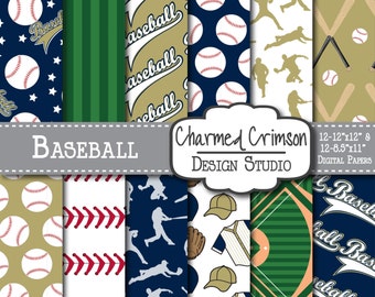 1281 SALE 50% OFF Navy Digital Paper Basketball by CharmedCrimson