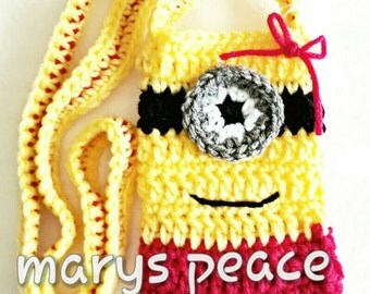 Crochet minion purse | Etsy